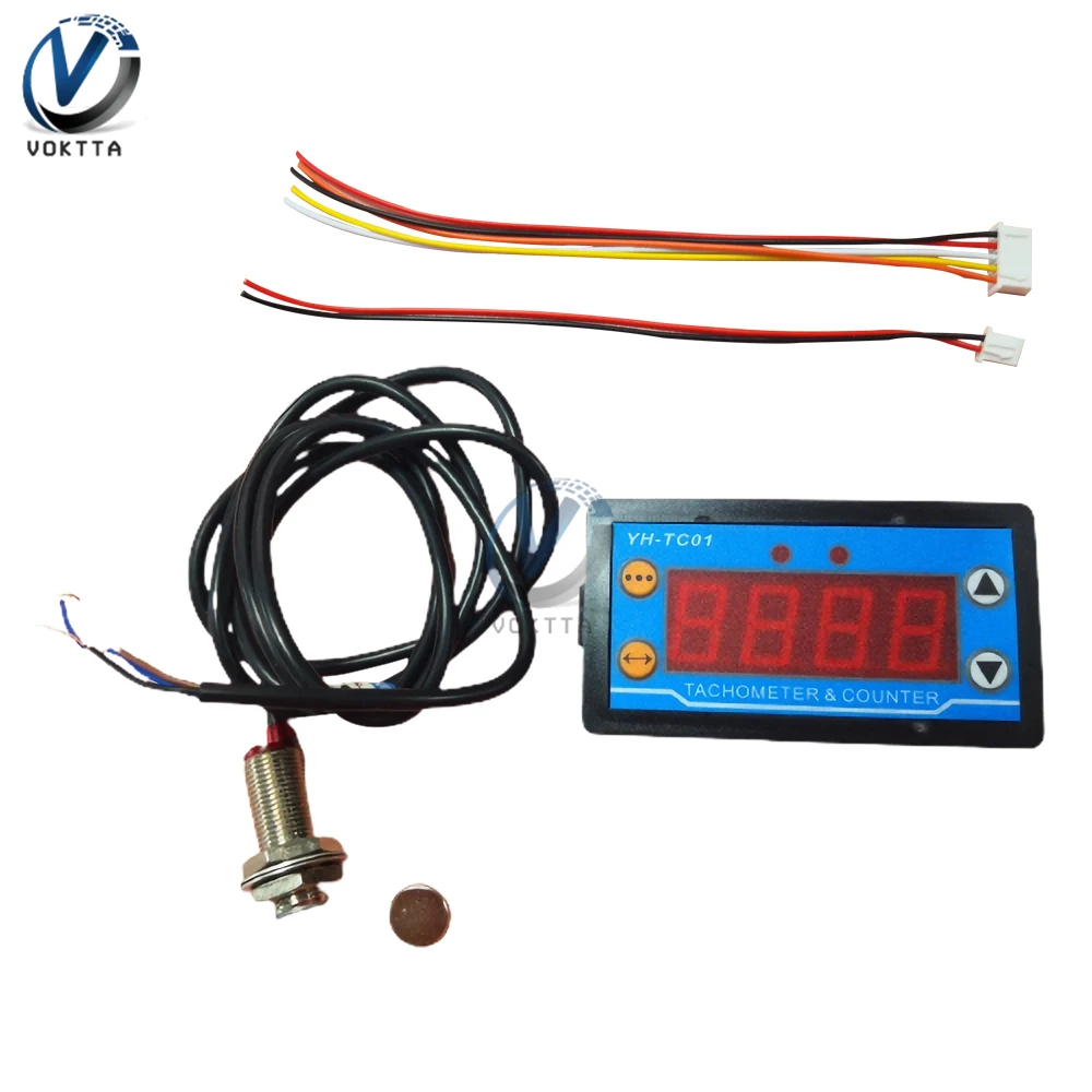 Yh-tc01 Dc 9-24v Electronic Digital Display Tachometer Sensor Motor ...