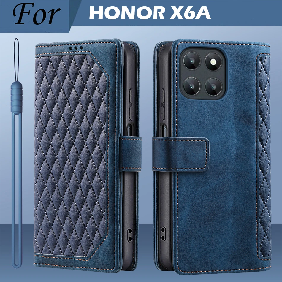 For-HONOR-X6A-phone-case-Pu-Leather-Flip-Cover-Retro-Wallet-Phone-Case ...