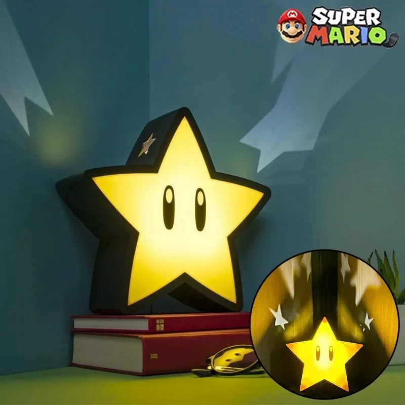 Kawaii-Super-Mario-Bros-Night-Lights-Star-Projector-Lamp-Anime-Bedside ...
