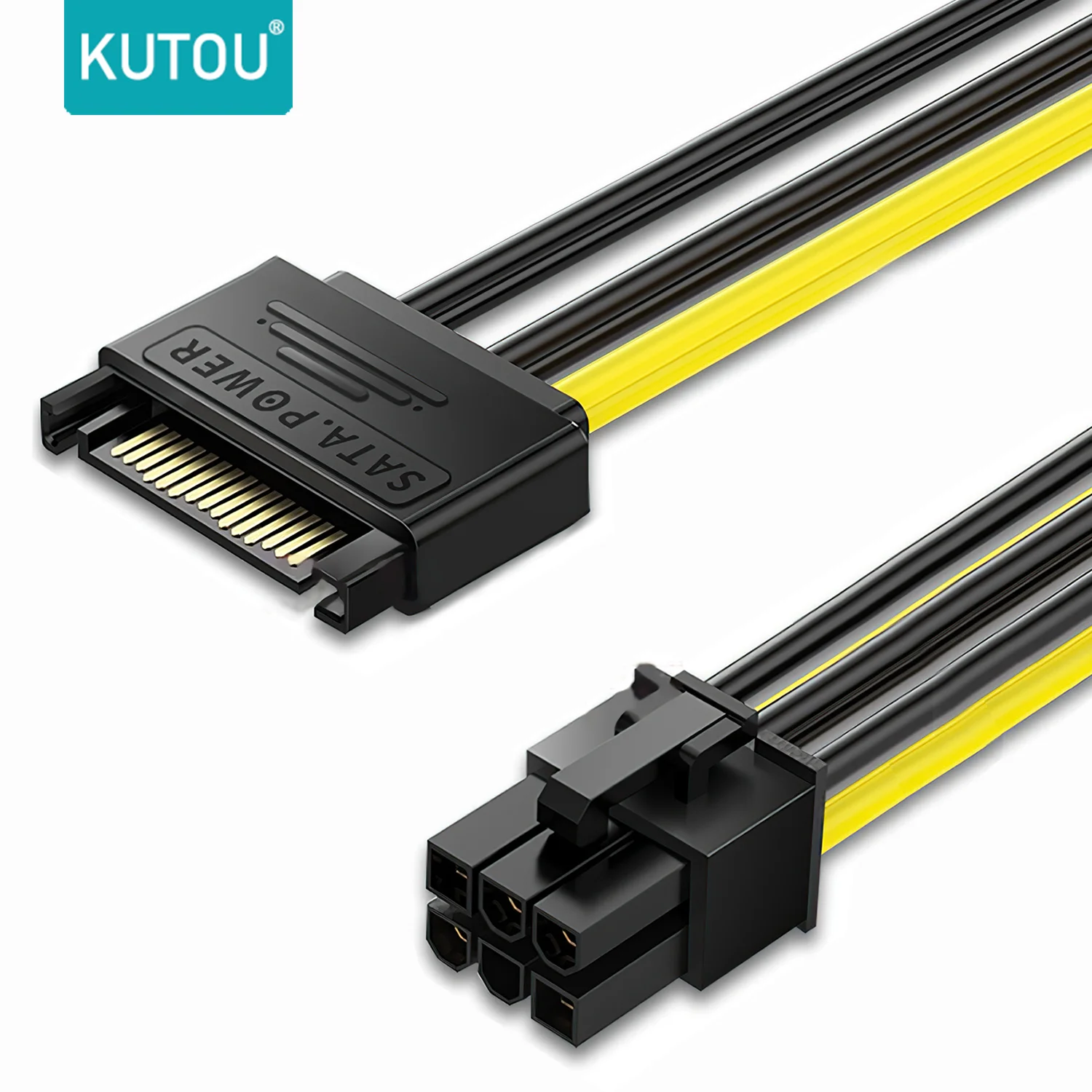 KUTOU 15 Pin SATA Power To 6 Pin PCI-E PCI Express Adapter Cable For ...