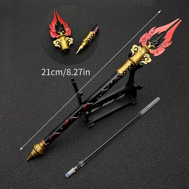 Game Genshin Impact Metal Sign Pens Cosplay Stationery Weapons ...