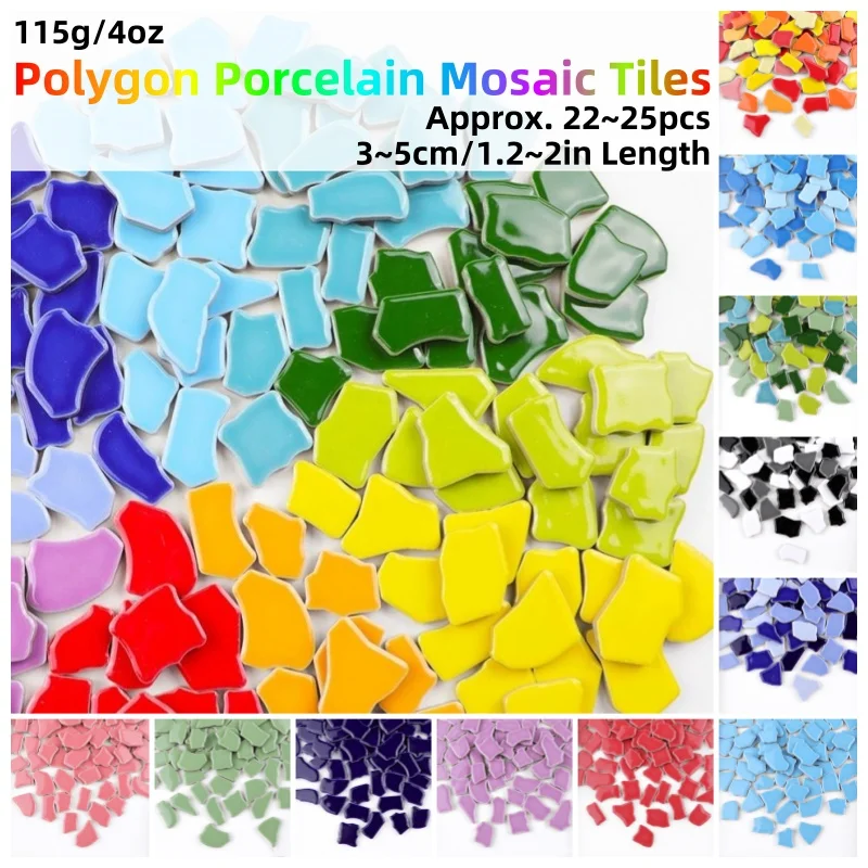 115g-4oz-Approx-22-25pcs-Polygon-Porcelain-Mosaic-Tiles-3-5cm-1-2-2in ...