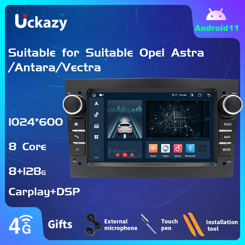 2 din Android 11 Car Radio For Opel Vectra C Zafira B Corsa DC Astra H ...
