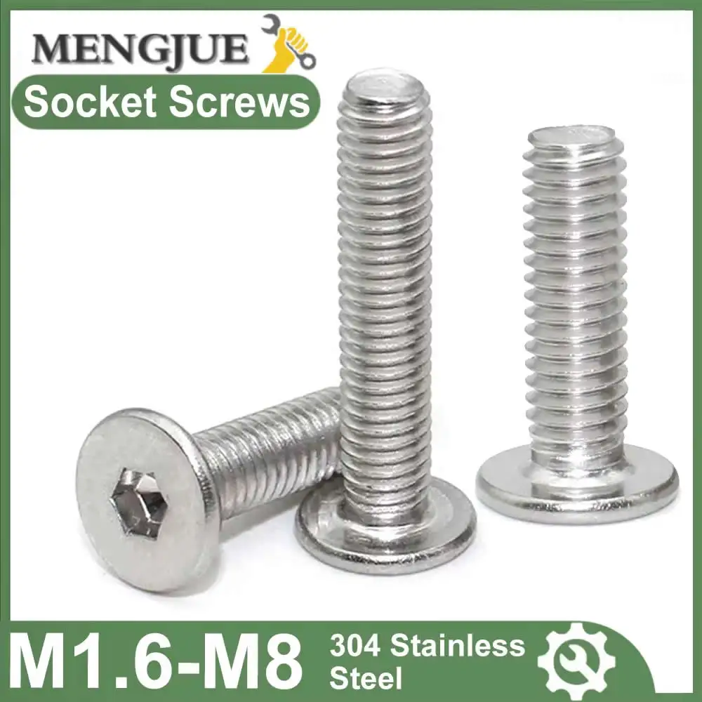 5-50pcs M1.6 M2 M2.5 M3 M4 M5 M6 M8 CM 304 Stainless Steel Low Profile ...