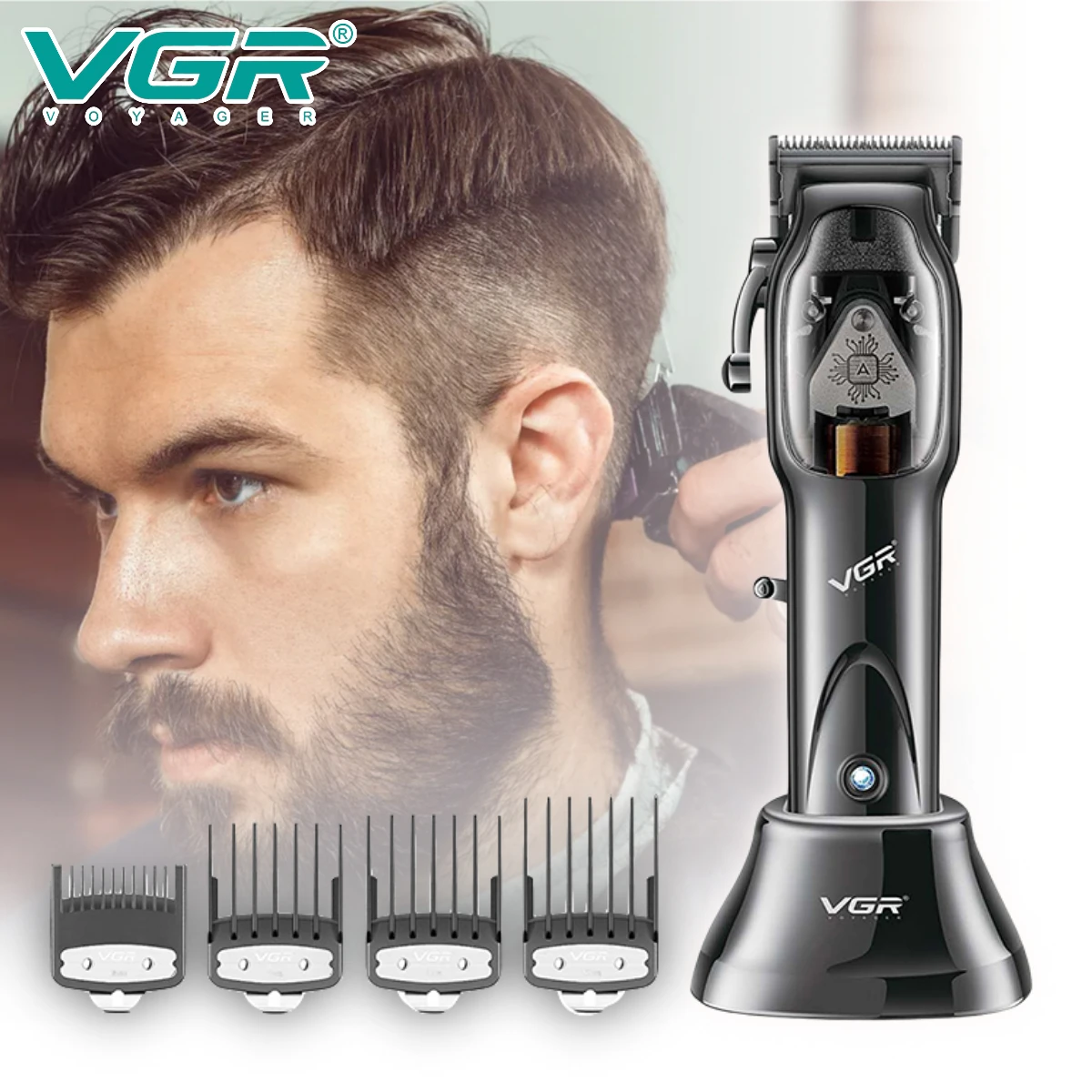 VGR-Profissional-Cordless-Cabelo-Clipper-para-Homens-M-quina-De-Corte-De-Cabelo-Barbeiro ...