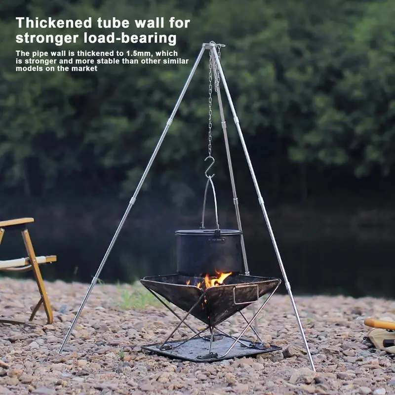 Camping-Bonfire-Tripod-Portable-Triangle-Support-For-Hanging-Pot ...