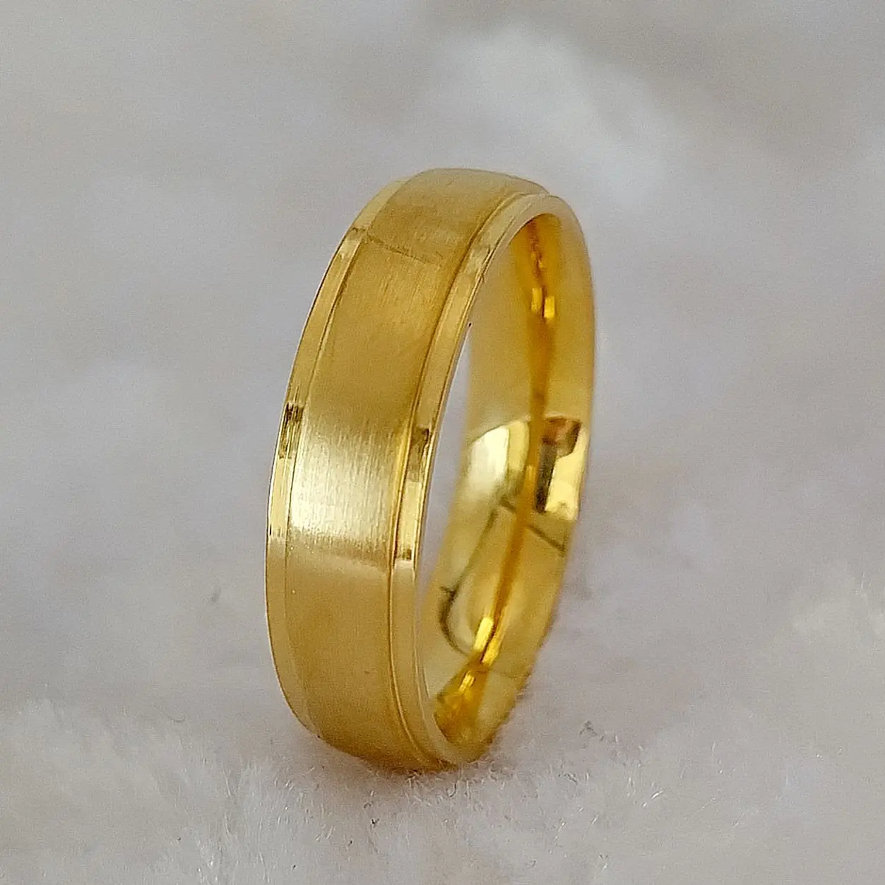 High-Quality-6mm-18K-Gold-Plated-Wedding-Rings-For-Men-and-Women ...