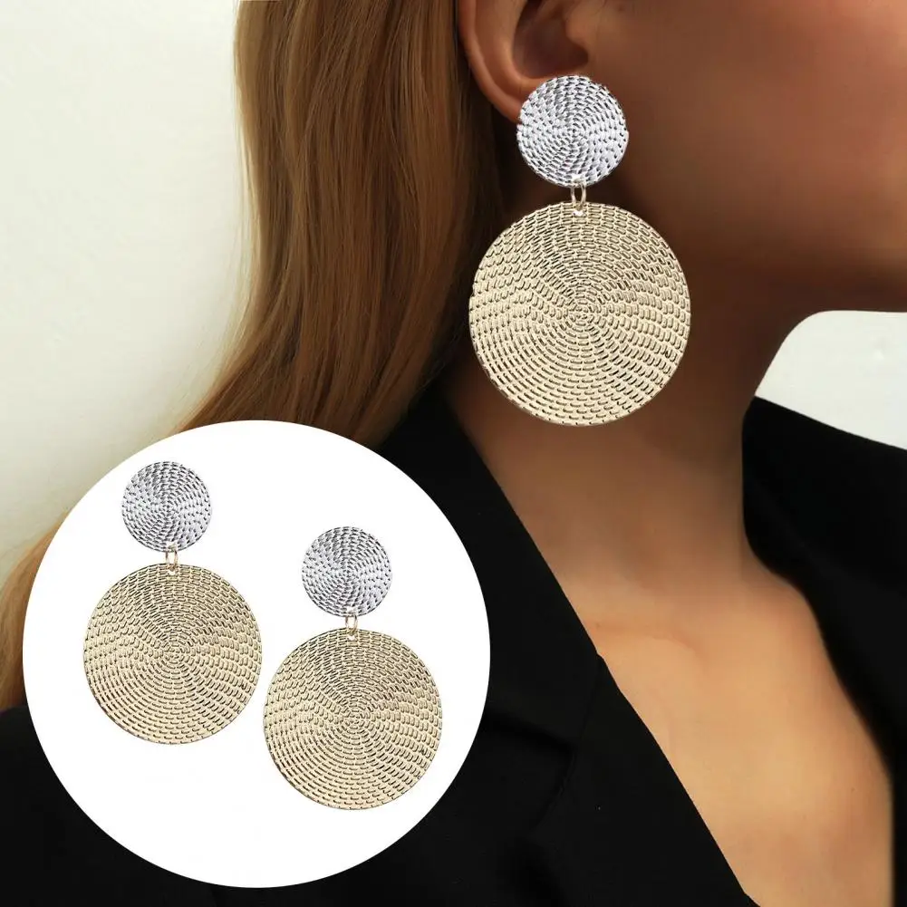 1-Pair-Women-Earrings-Round-Exaggerated-Anti-allergy-Ear-Decoration ...