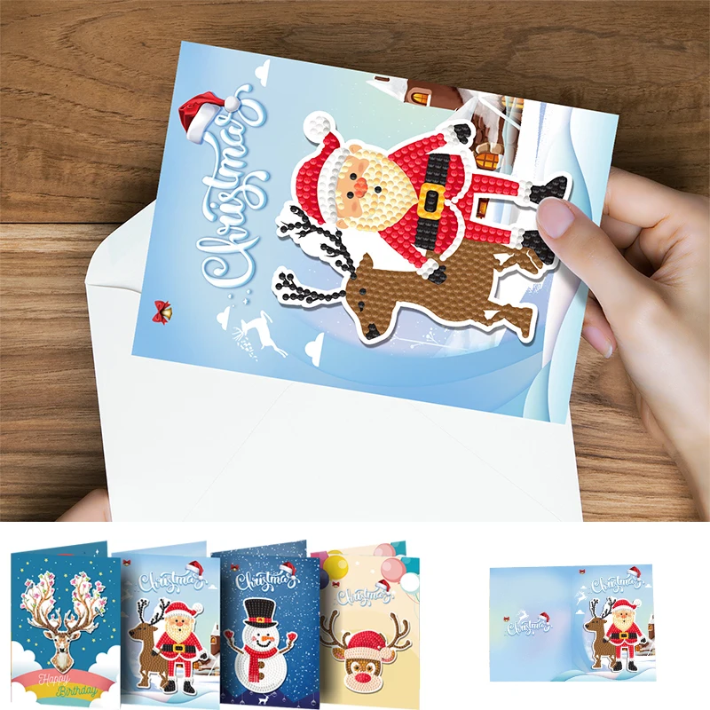 New-Diamond-Painting-Greeting-Cards-Cartoon-Christmas-Festival ...
