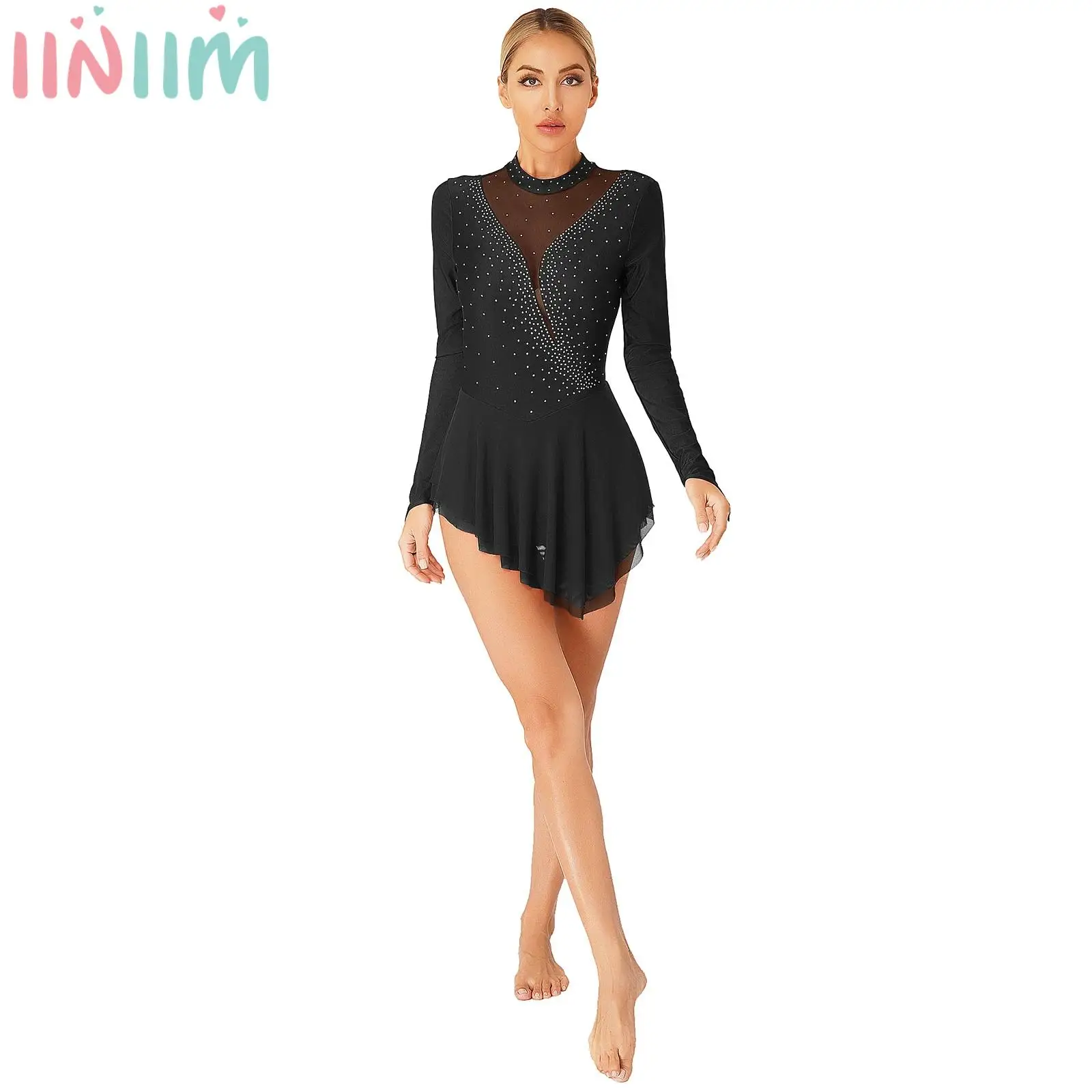 Womens-Latin-Jazz-Dance-Performance-Costume-Long-Sleeve-Dress-Jumpsuit ...