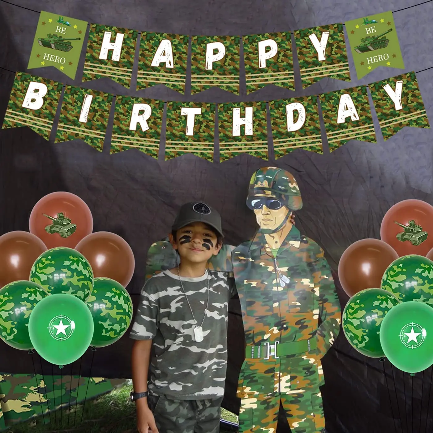 Camo Birthday Party Decorations Camouflage Birthday Banner Balloons ...