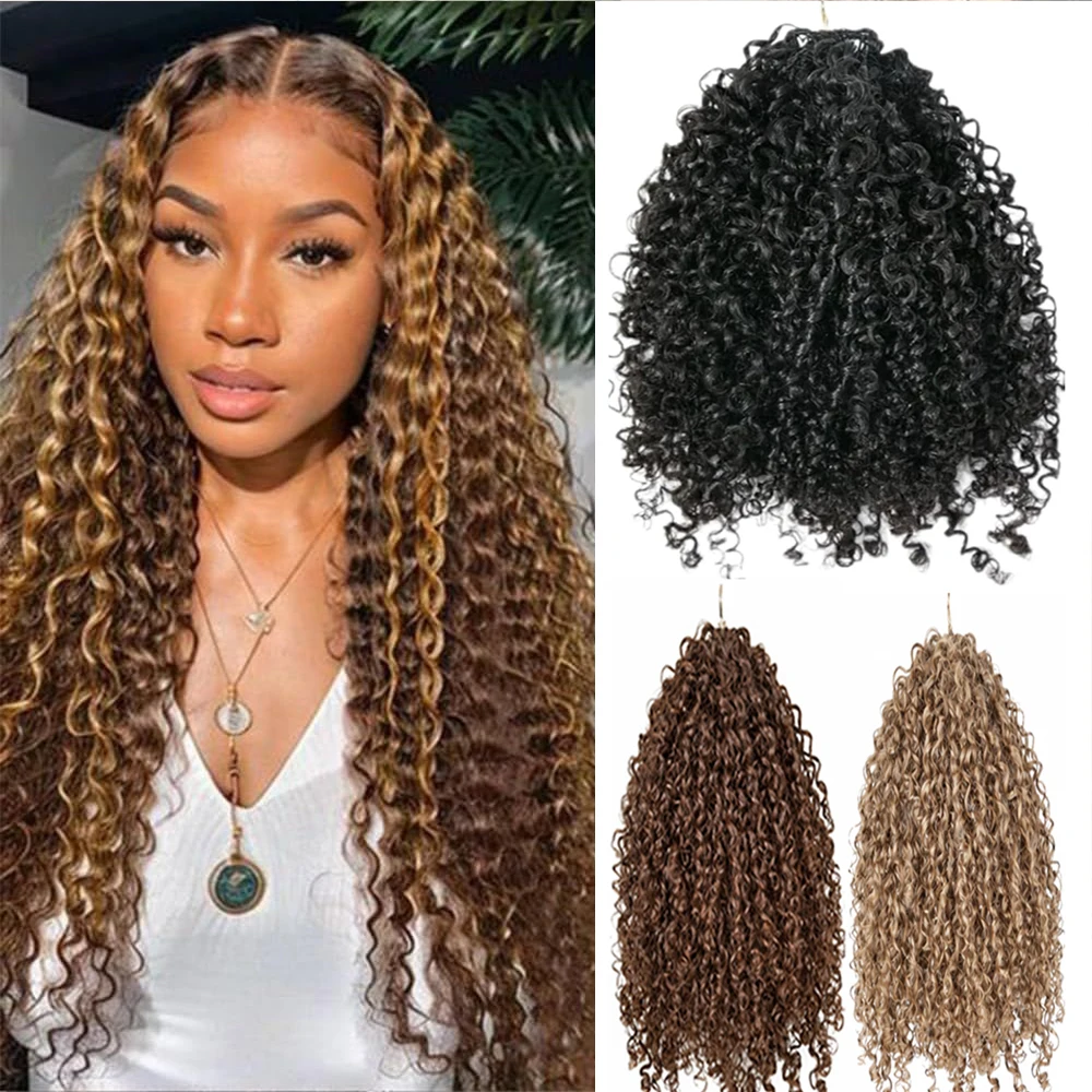 Highlight Small Spirals Curly Crochet Human Hair For Women Honey Blonde ...