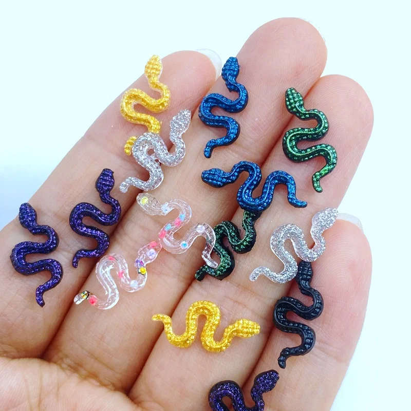50Pcs-New-Cute-Resin-8-17mm-Mini-Shiny-Little-Snake-Series-Flat-Back ...
