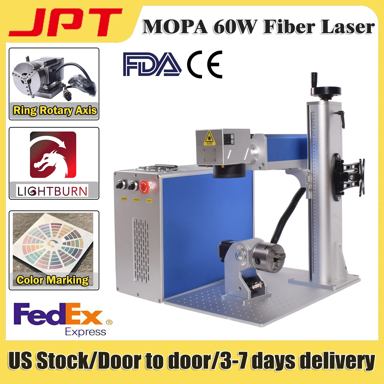 JPT-M7-MOPA-E2-60W-Fiber-Laser-Marking-Machine-Color-Marking-on-Metal ...