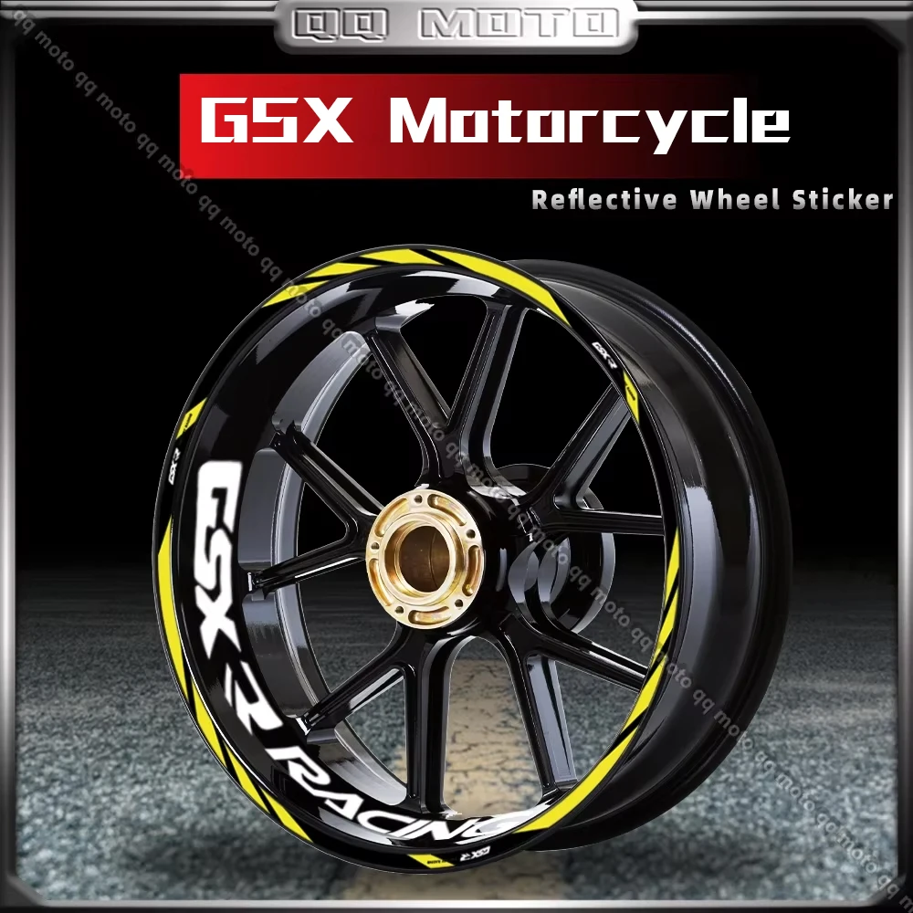 Motorcycle Wheel Rim Sticker Decal Reflective Stripe Tape Accessories ...