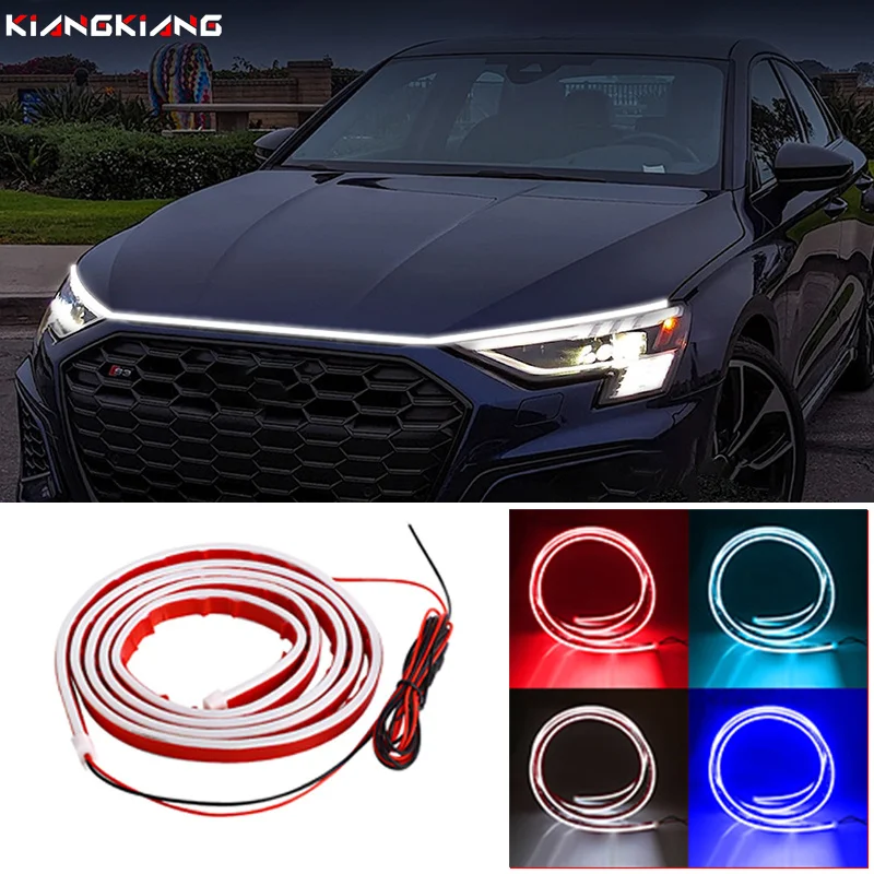 Super-Bright-Led-Car-Hood-Decorative-Daytime-Running-Light-Strip-Scan ...