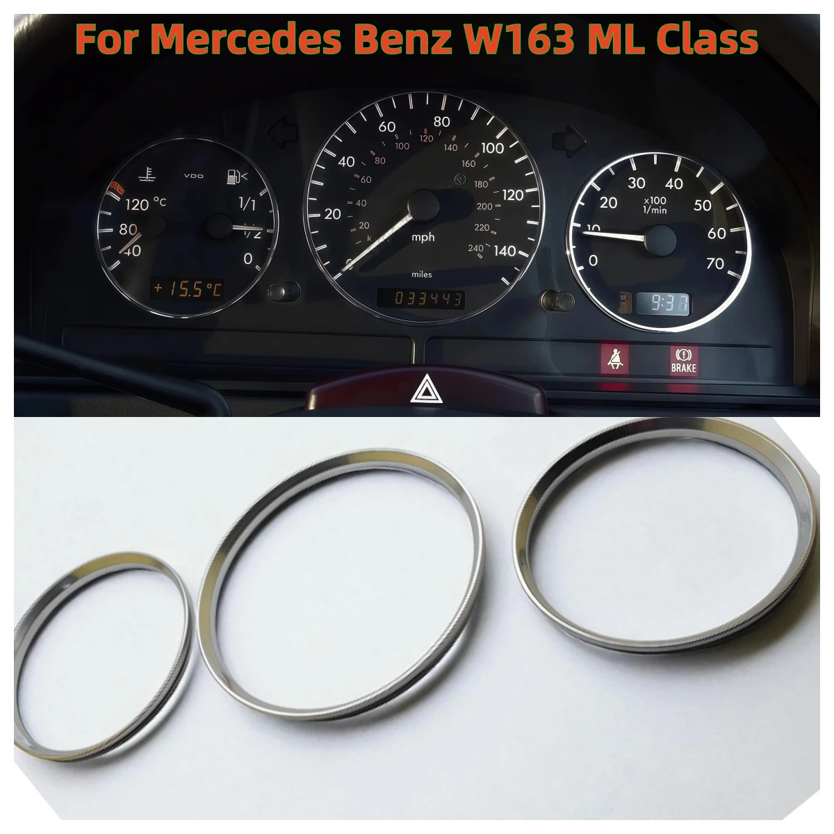 Matte Silver Chrome Advanced Speedometer Gauge Dial Bezel Ring Instr ...