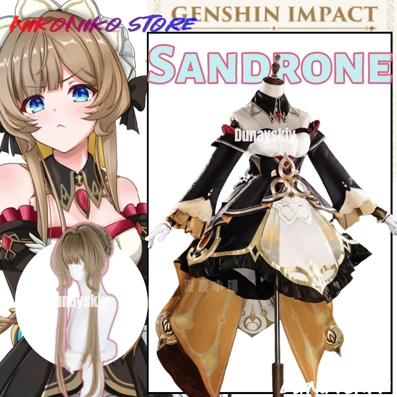 Genshin Impact Sandrone Cosplay Costume Wig Marionette Dress Uniform ...