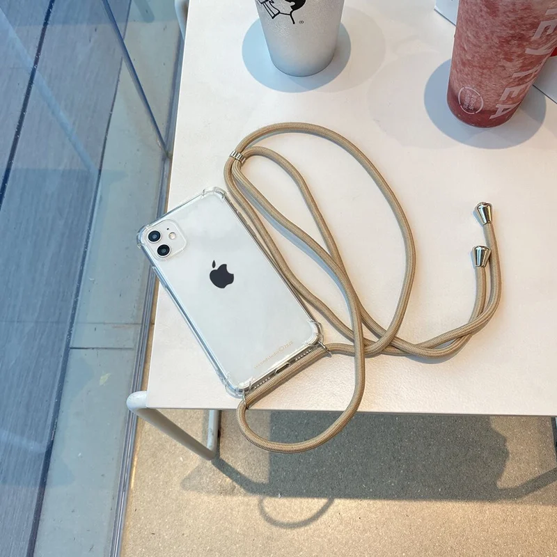 Luxuosamente cinta cabo corrente transparente caso para iphone 14 13 12 pro max xr xs max 6s 8 7 ...