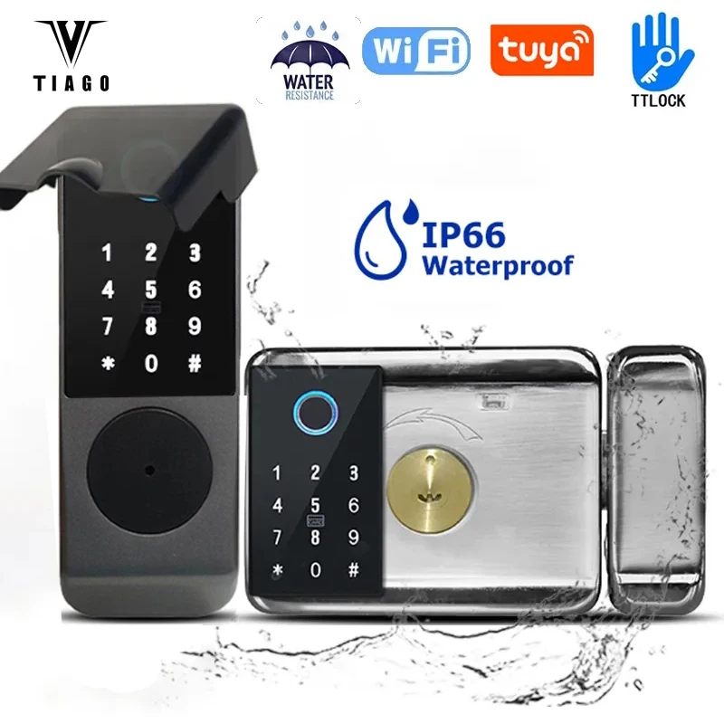 TIAGO Tuya Wifi Waterproof Smart Door Lock TTLock App Digital ...