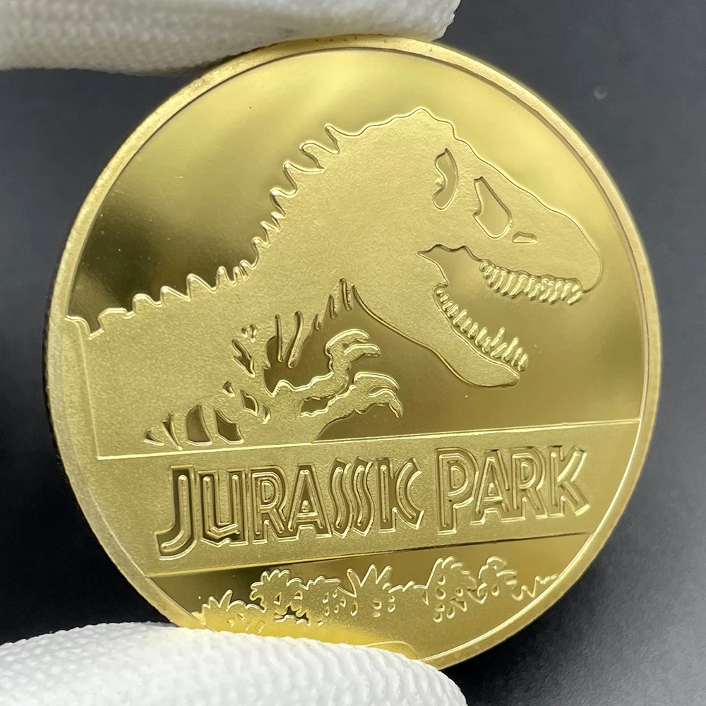 Moneda-de-Oro-de-Parque-Jur-sico-de-dinosaurio-moneda-de-desaf-o-f-sil ...
