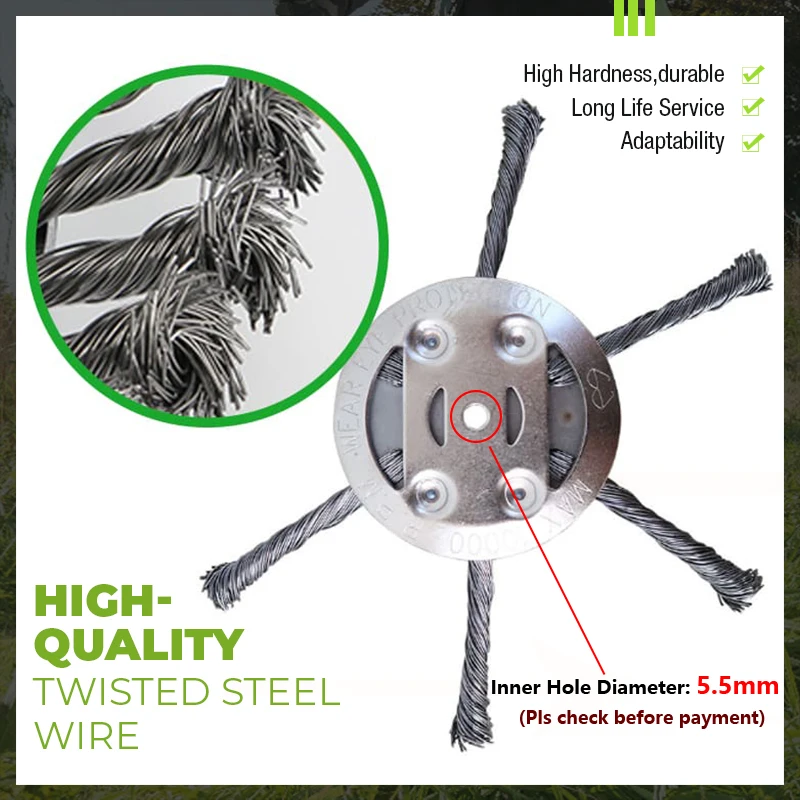 6 Inches Steel Grasss Trimmer Head 3 or 6-Cutter Brushcutter Wire Weed ...