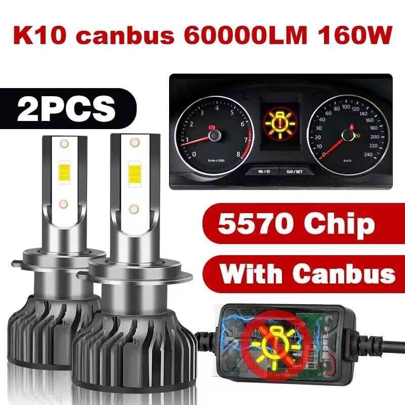 Hlxg Mini Canbus H4 H7 Led Car Headlight 30000lm 6000k 8000k Lamp H1 9005 Hb3 9006 Hb4 H8 H9 H11 ...