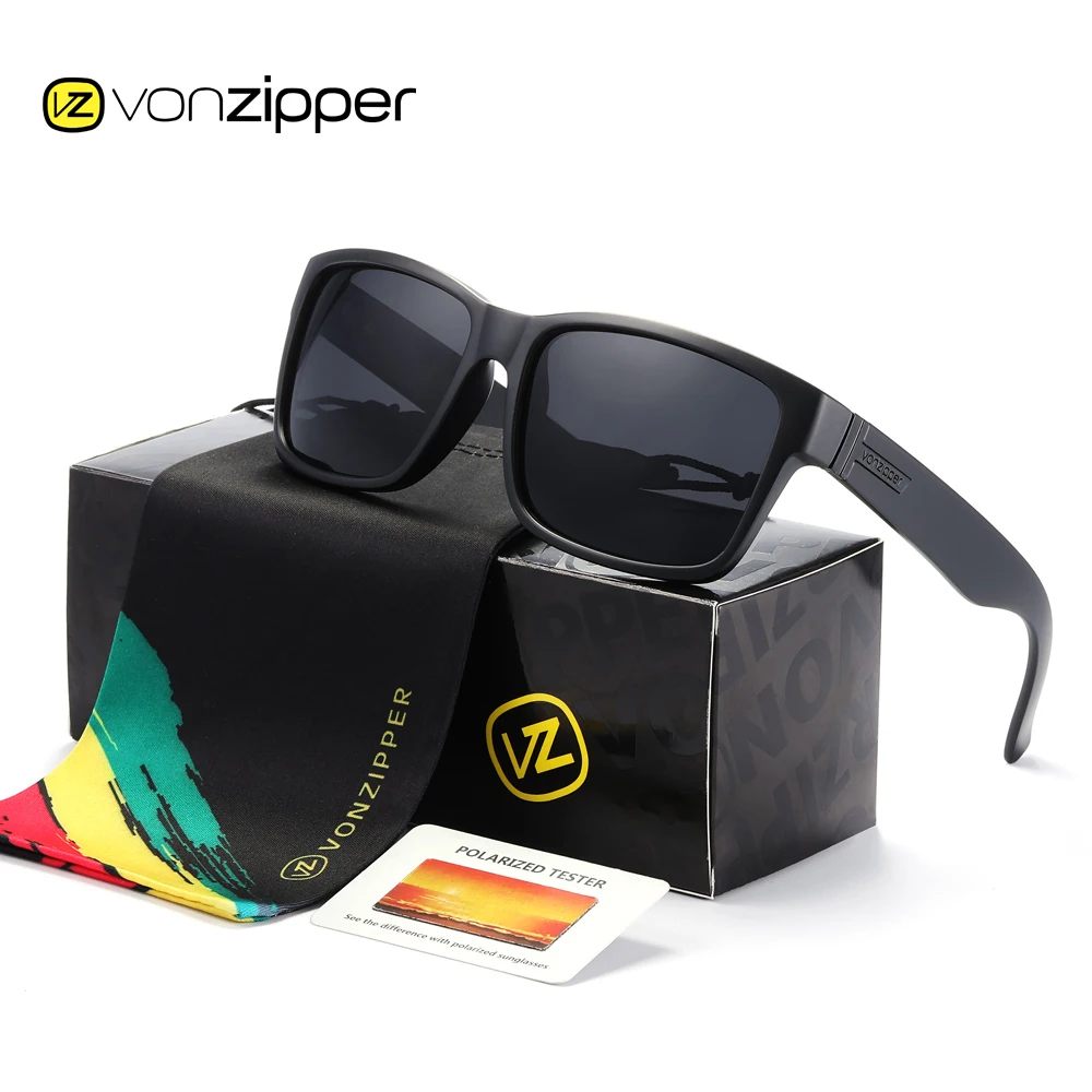Brand-VZ-Vonzipper-Polarized-Sunglasses-Men-Square-Frame-Elmore-Style ...