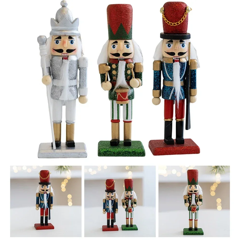 16CM-Nutcracker-Puppet-Wooden-Handmade-Nutcracker-Soldiers-Pendant-Doll-Toy-Ornament-Christmas ...