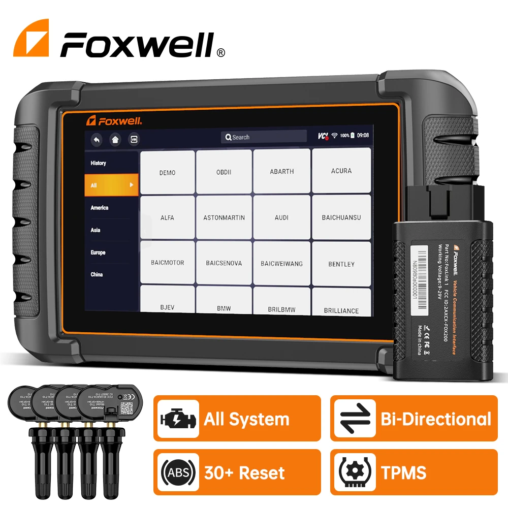 Foxwell Nt809ts Obd2 Diagnostic Tools Tpms Service Tpms Activate Tpms ...