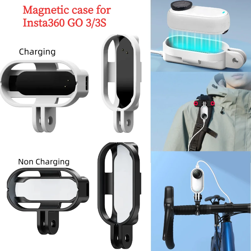Magnetic Case for Insta360 GO 3S Go 3 Camera Charging Quick Release ...