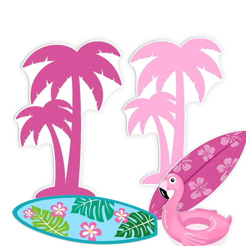 Summer-Swimming-Pool-Party-Props-Surfingboard-Cut-Out-Coconut-Tree ...