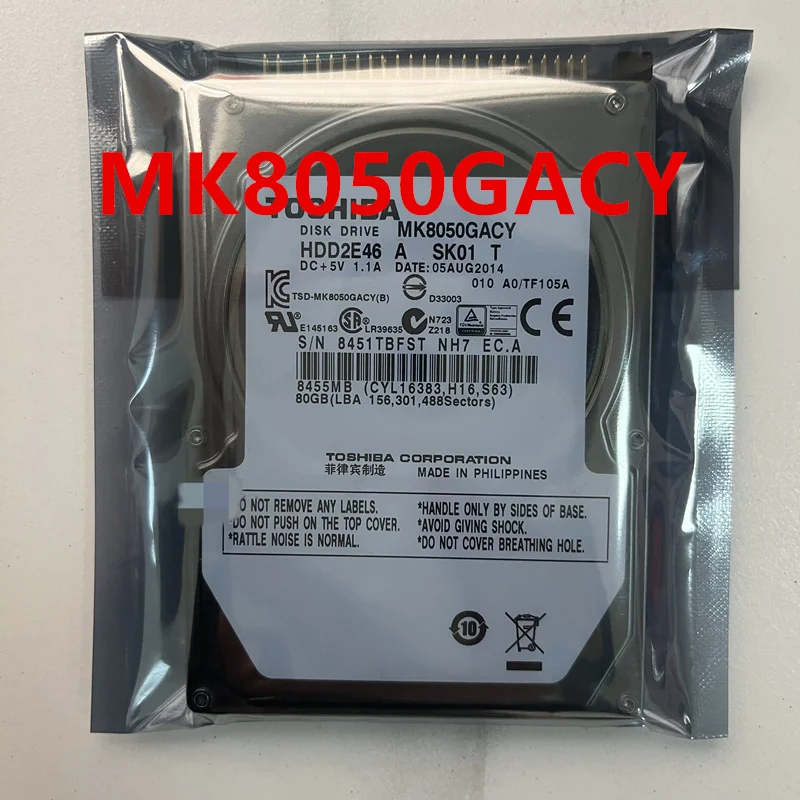 Almost New Original HDD For Toshiba 80GB IDE 8MB 4200RPM For Internal ...