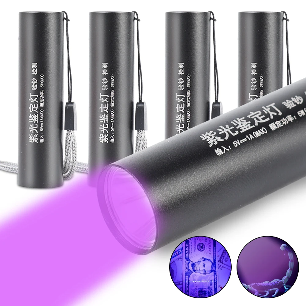 Portable-LED-UV-Flashlight-Ultra-Violet-Blacklight-Light-USB-Rechargeable-Ultraviolet-Torches ...