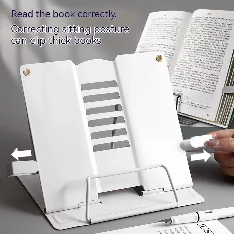 Portable-Book-Stopper-Reading-Stand-Book-Holder-Metal-Adjustable ...