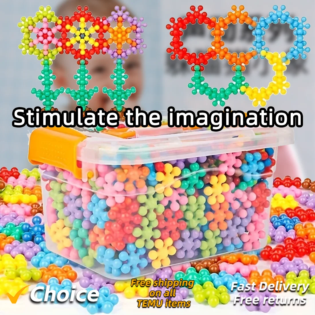 Plum-Blossom-Building-Blocks-3D-Snowflake-Building-Blocks-DIY ...