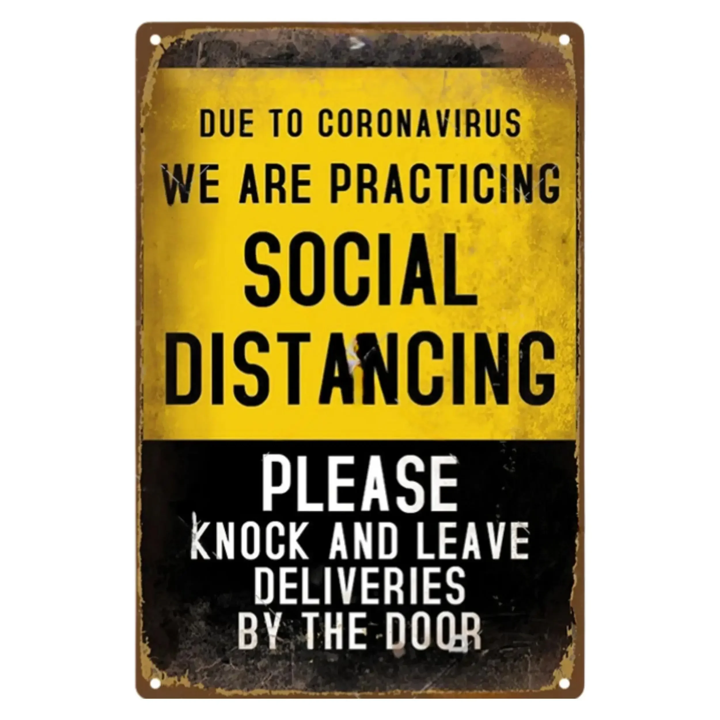 Letrero de hojalata vintage con aviso de precaución, placa de metal ...