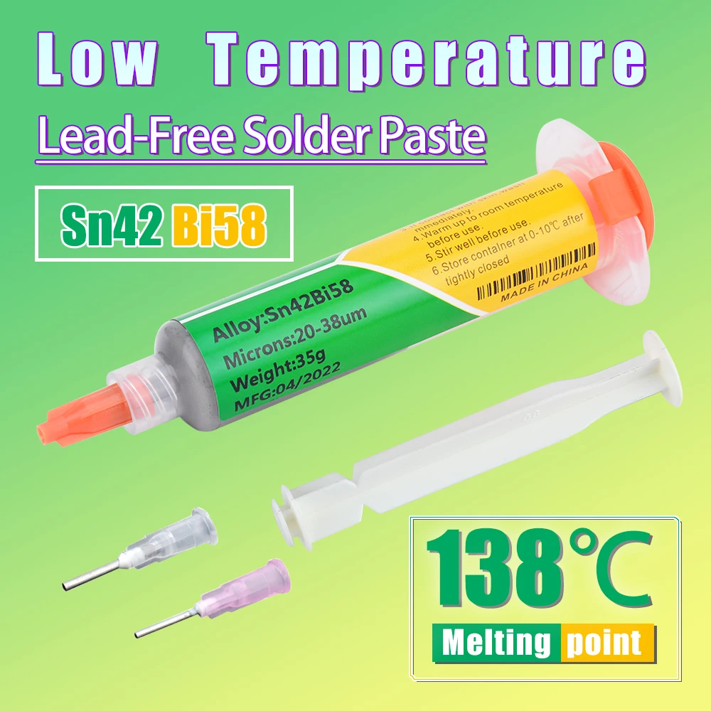 Low-Temperature-Solder-Paste-Sn42bi58-Melting-Point-138-Soldering-Flux ...