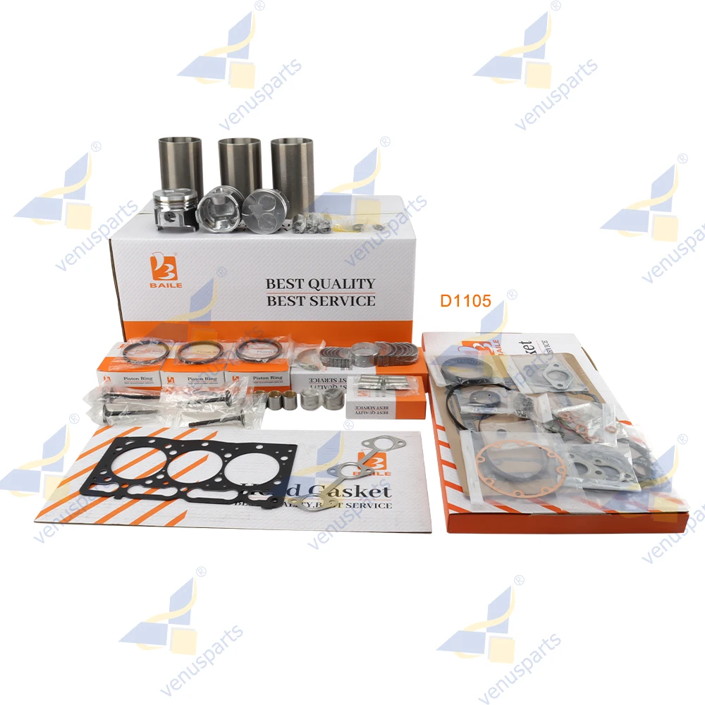 For-Kubota-D1105-Overhaul-Rebuild-Kit-Piston-Rings-Cylinder-Liner-Full ...