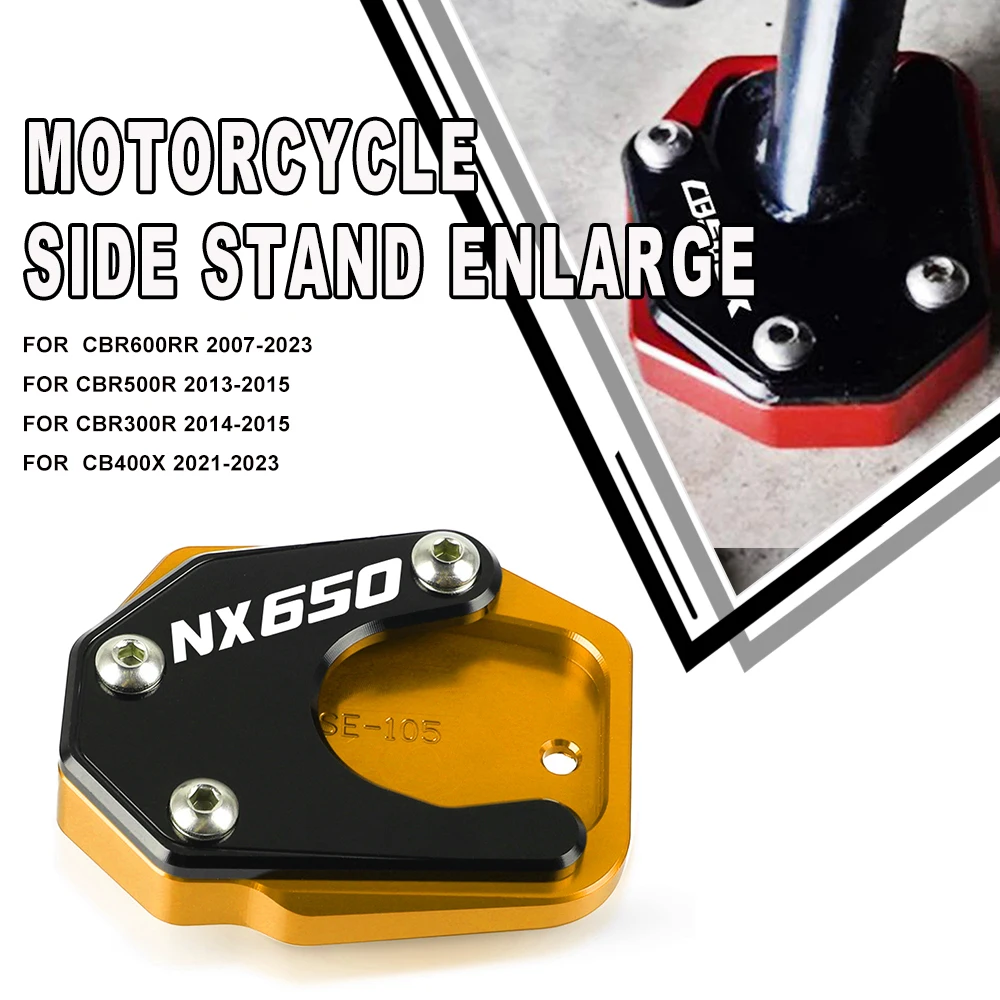 Motorcycle-Foot-Side-Stand-Pad-Plate-Kickstand-Enlarger-Support ...
