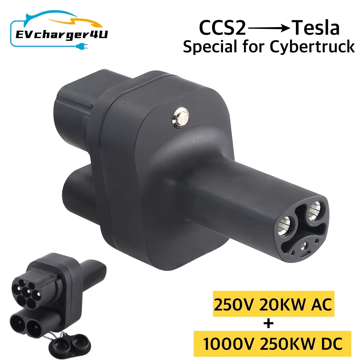 EVcharger4U for Cybertruck Upgraded 2-in-1 CCS2/Type2 to NACS Charging ...