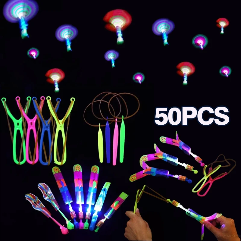 1-5-10-20Pcs-Amazing-Light-Toy-Arrow-Rocket-Helicopter-Flying-Toy-LED ...