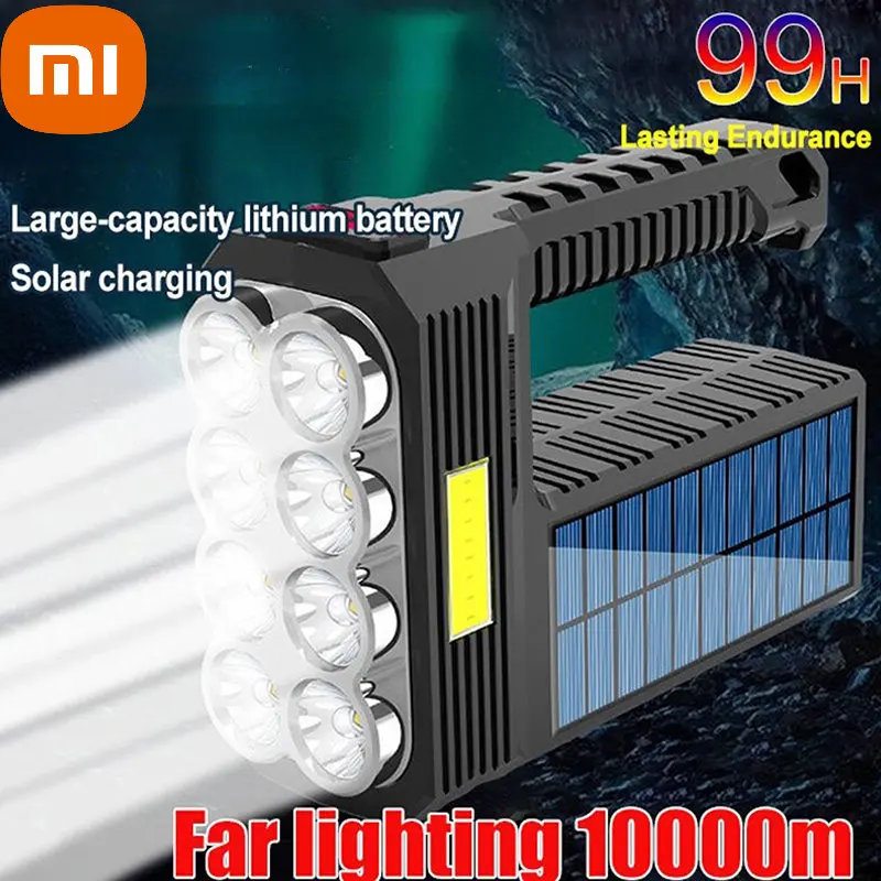 Xiaomi-Searchlight-High-Power-Led-Flashlights-Solar-Rechargeable-Powerful-Flashlight-Ultra ...