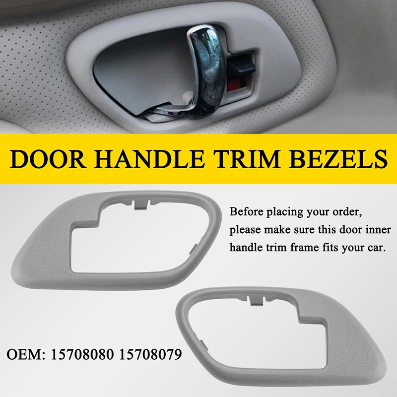 Car Interior Inside Door Handle Trim Bezels Gray Pair Set for Chevy GMC ...
