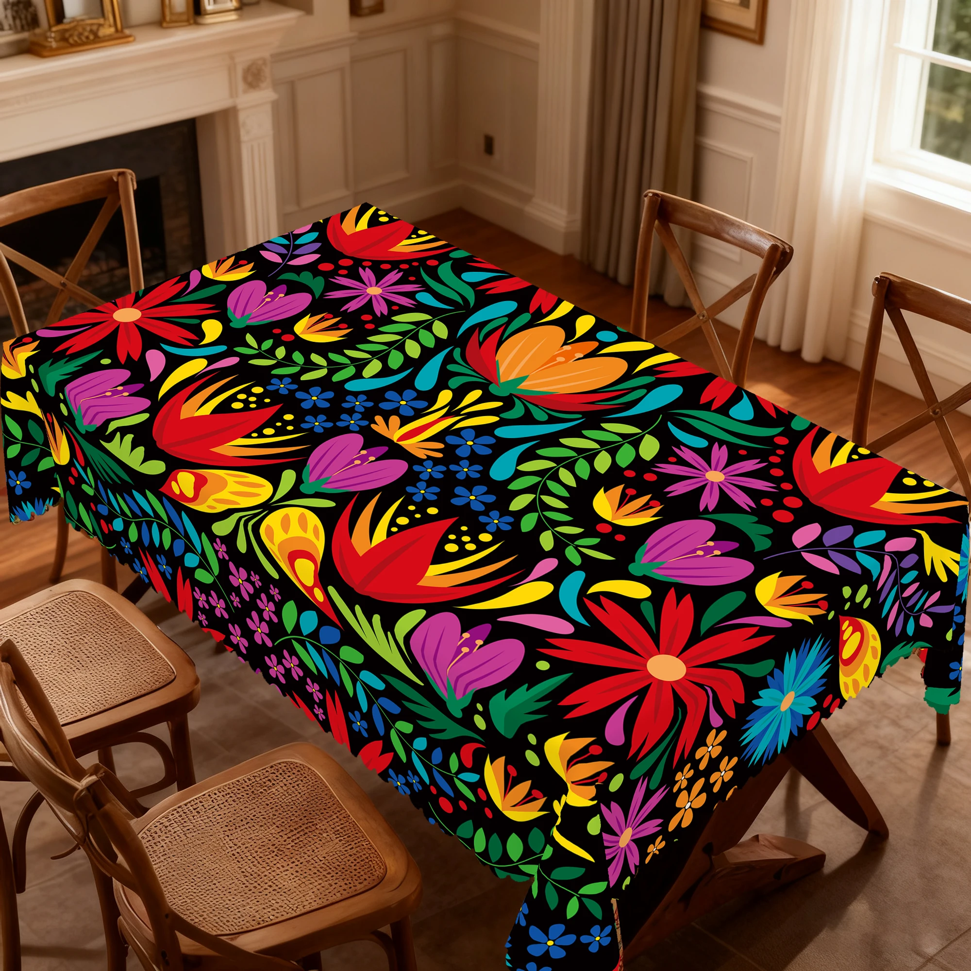 1 Piece of Mexican Carnival Celebration Tablecloth, Vibrant Mexican ...