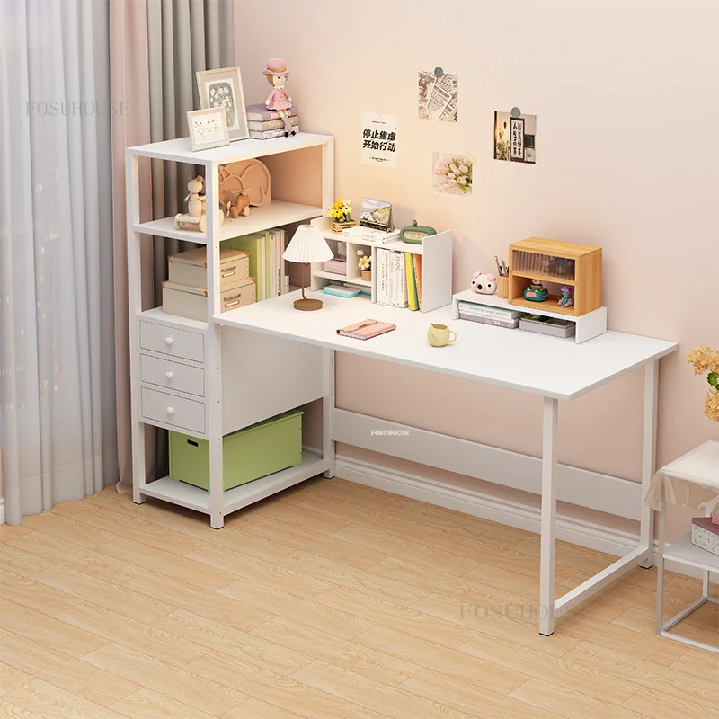 Household-Desktop-Computer-Desks-Bookshelf-Integrated-Student-Learning ...