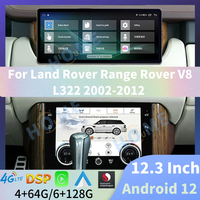 Carplay-4G-WIFI-For-Land-Rover-Range-Rover-V8-L322-2002-2012-Android-12 ...