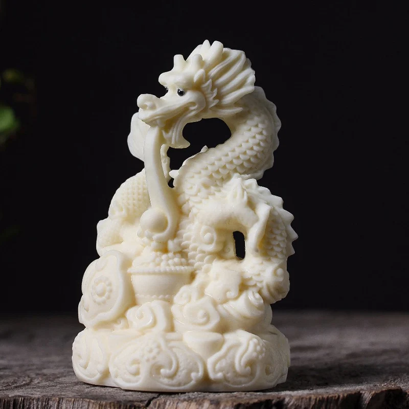 Mascot-Little-White-Dragon-Decorative-Statue-Resin-Art-Sculpture ...
