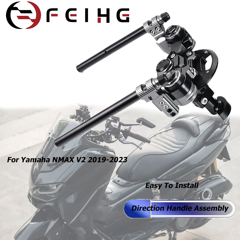 New-NMAX155-V2-Motorcycle-CNC-Handle-Bar-Handlebars-Grips-Riser-Mounting-Kit-For-Yamaha-NMAX125 ...