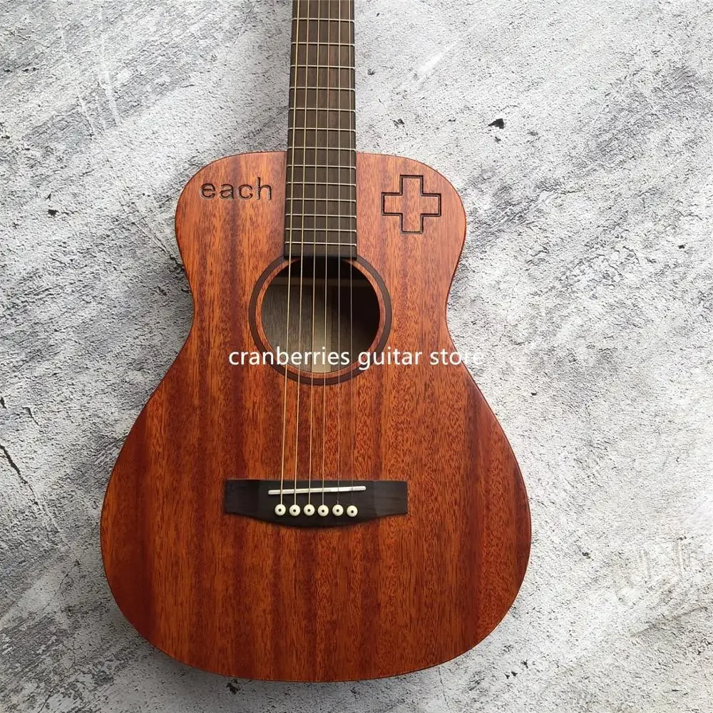 MAHOGANY-Mini-Electric-Acoustic-Guitar-New-Custom-Factory-Good-Quality ...